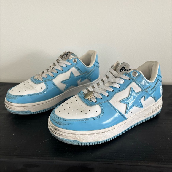 Bape | Shoes | A Bathing Ape Bape Sta Low Blue Patent | Poshmark